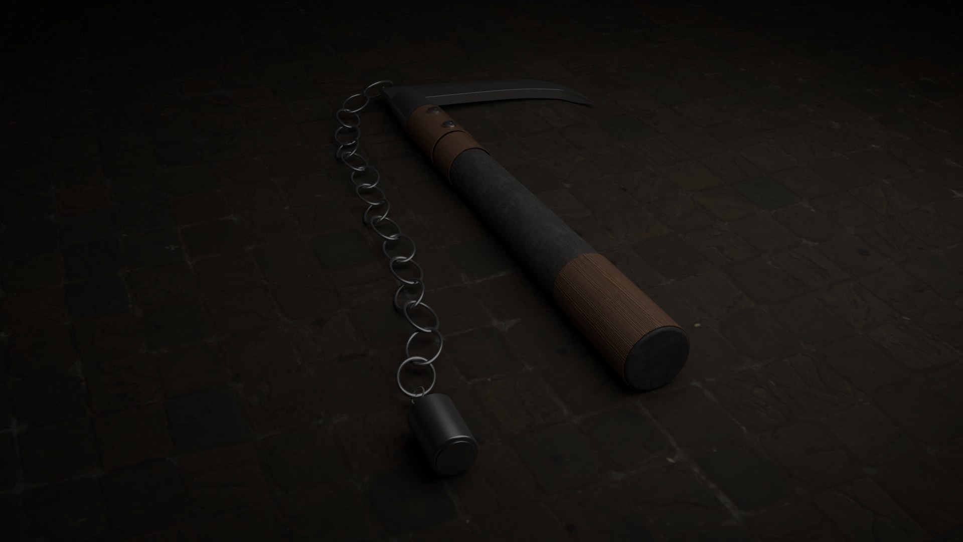 3D Kusarigama Blade Weapon - TurboSquid 1394862