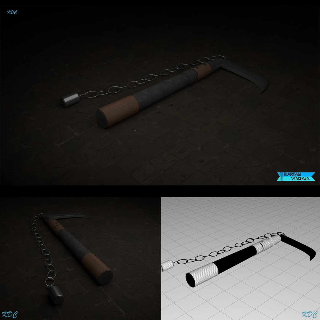 3D Kusarigama Blade Weapon - TurboSquid 1394862