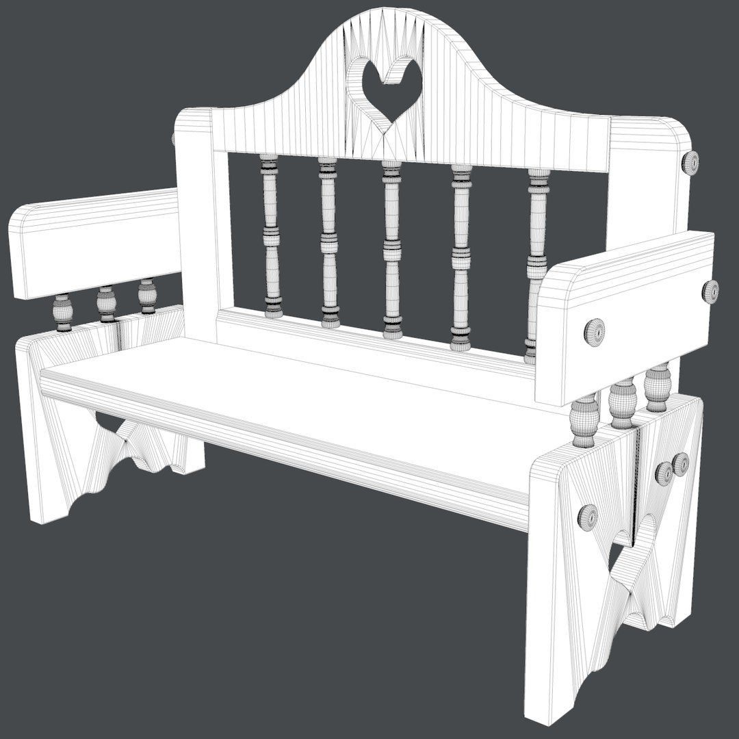 3d Romantic Bench