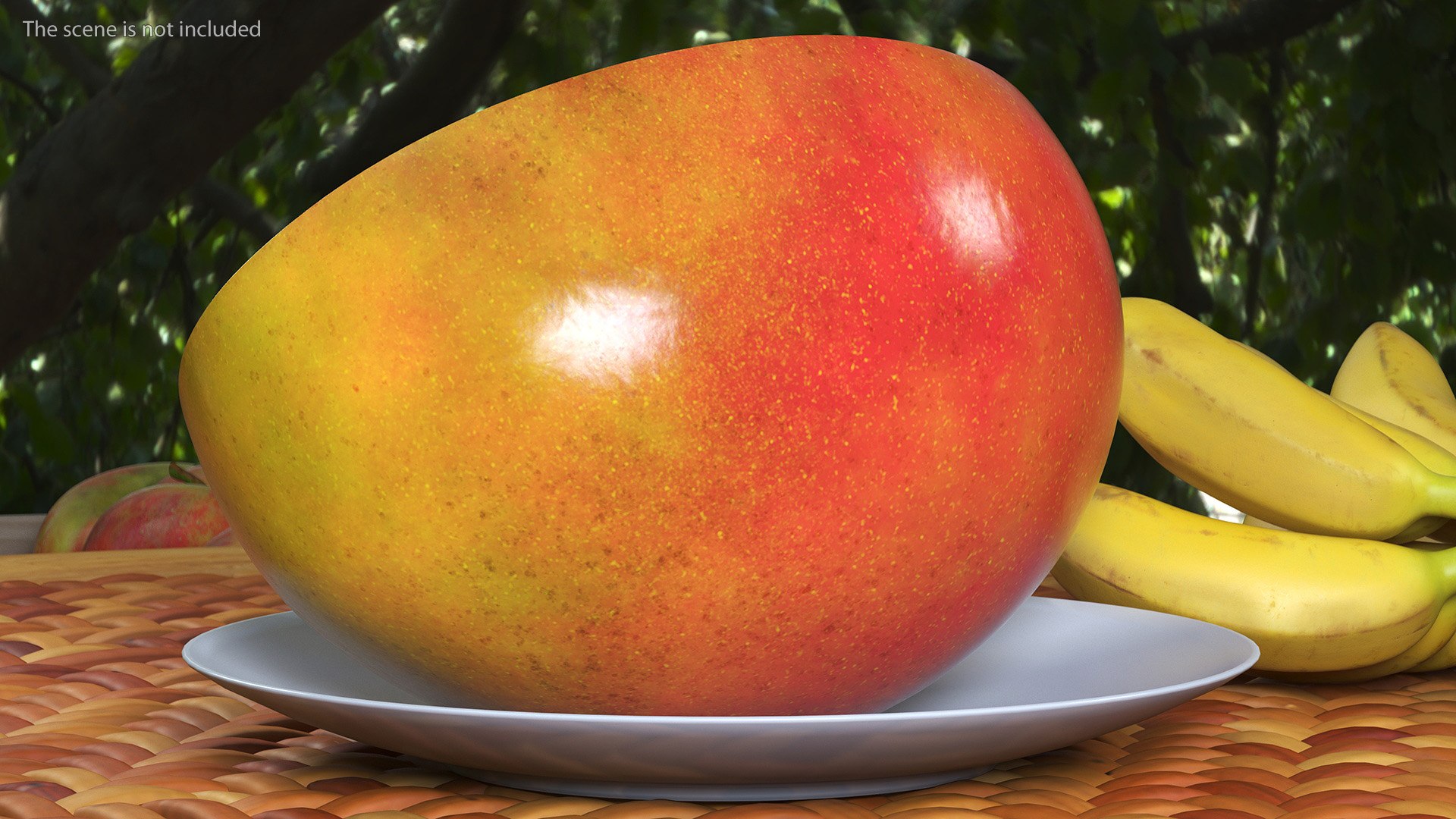 Mango Fruit Half Red Model - TurboSquid 2108322