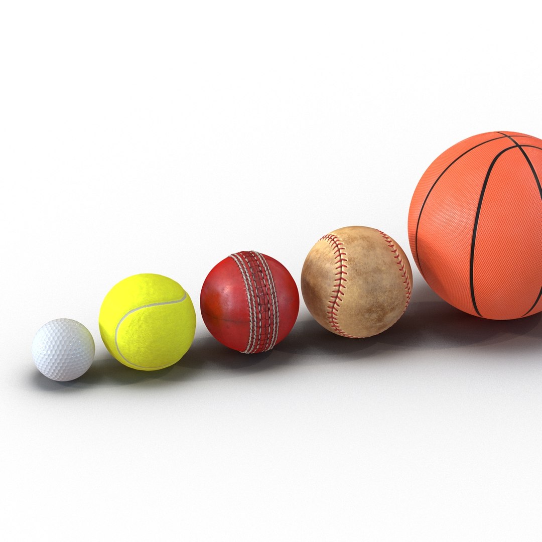 3d model sport balls 3 modeled