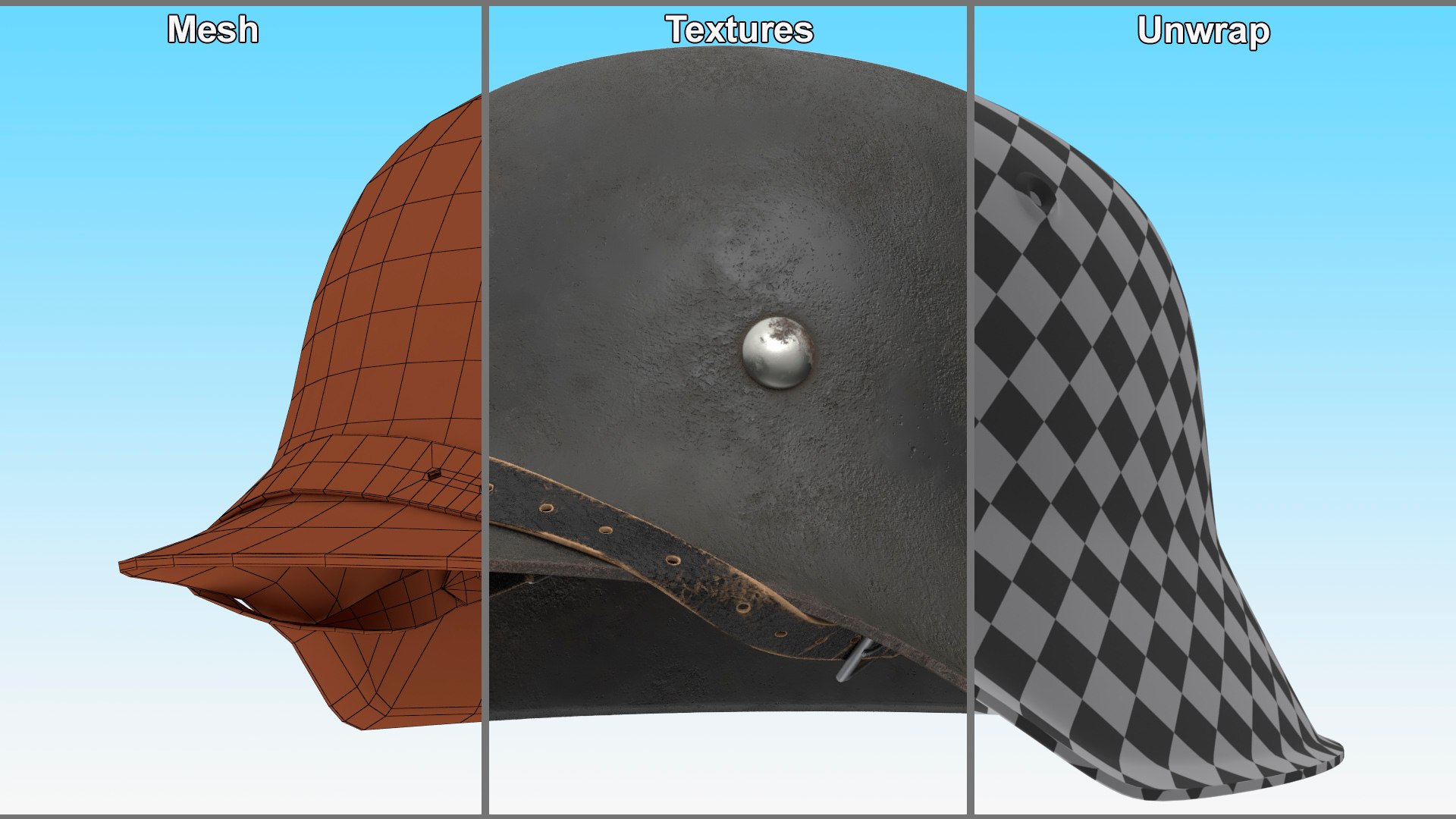 3D Model German M42 Helmet WW2 With Chin Strap Old - TurboSquid 2381883