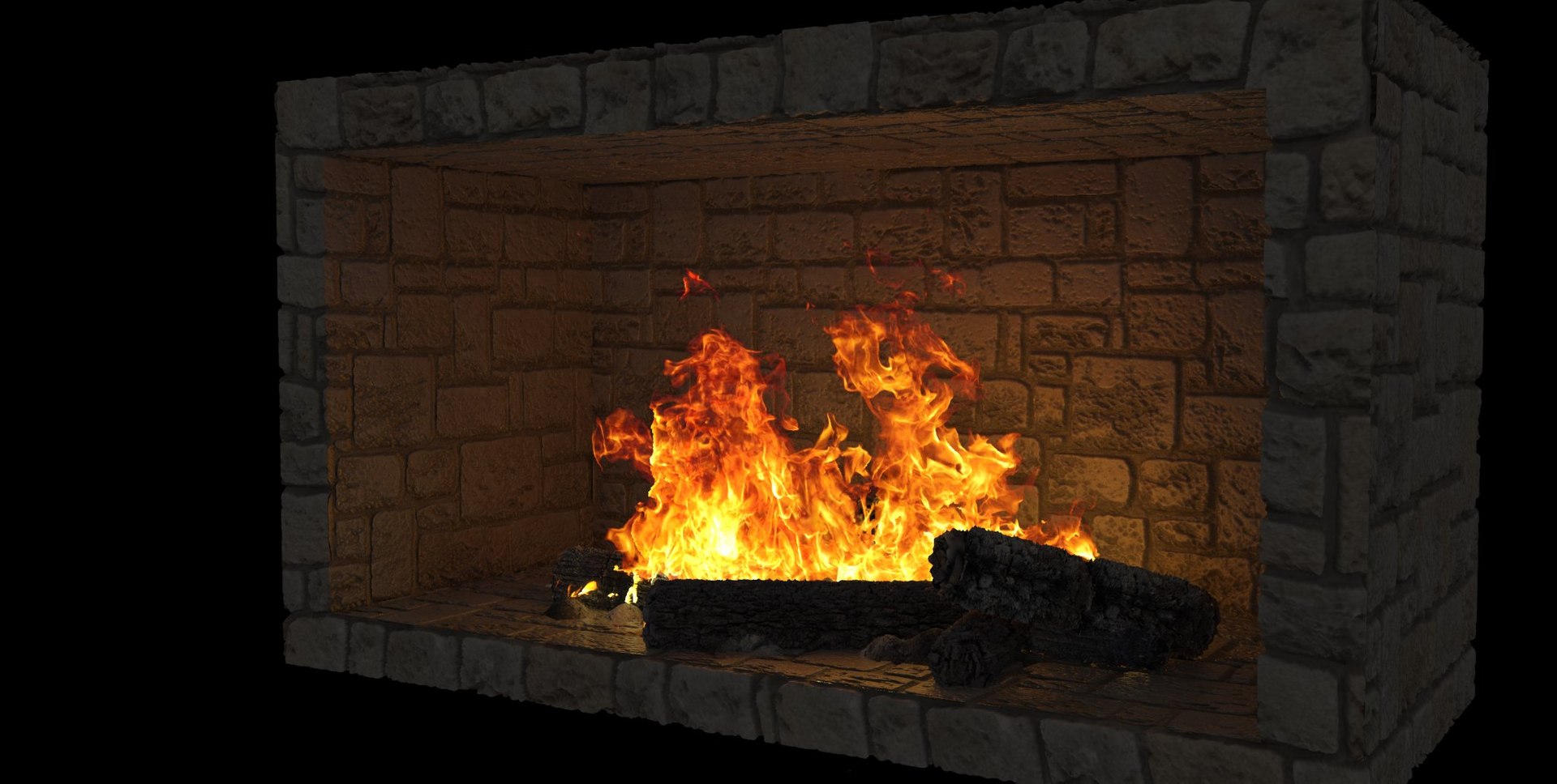3dm fireplace stone