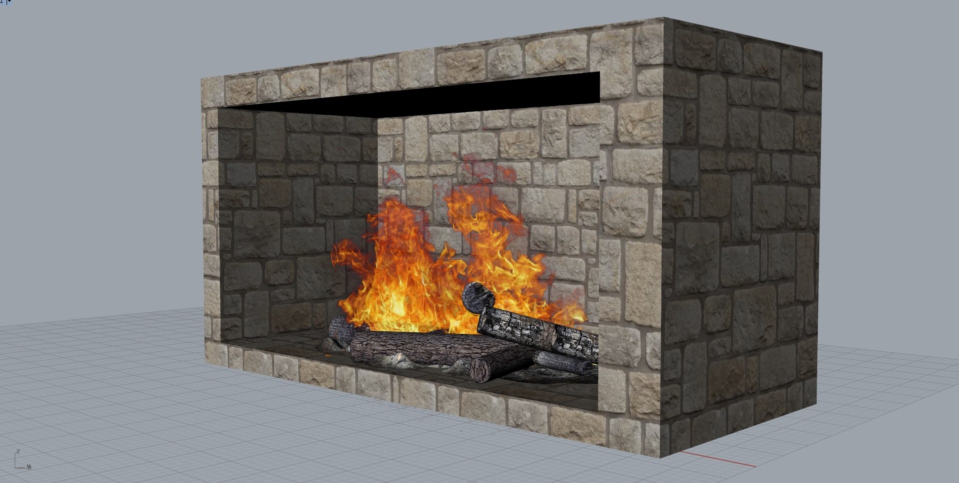 3dm fireplace stone