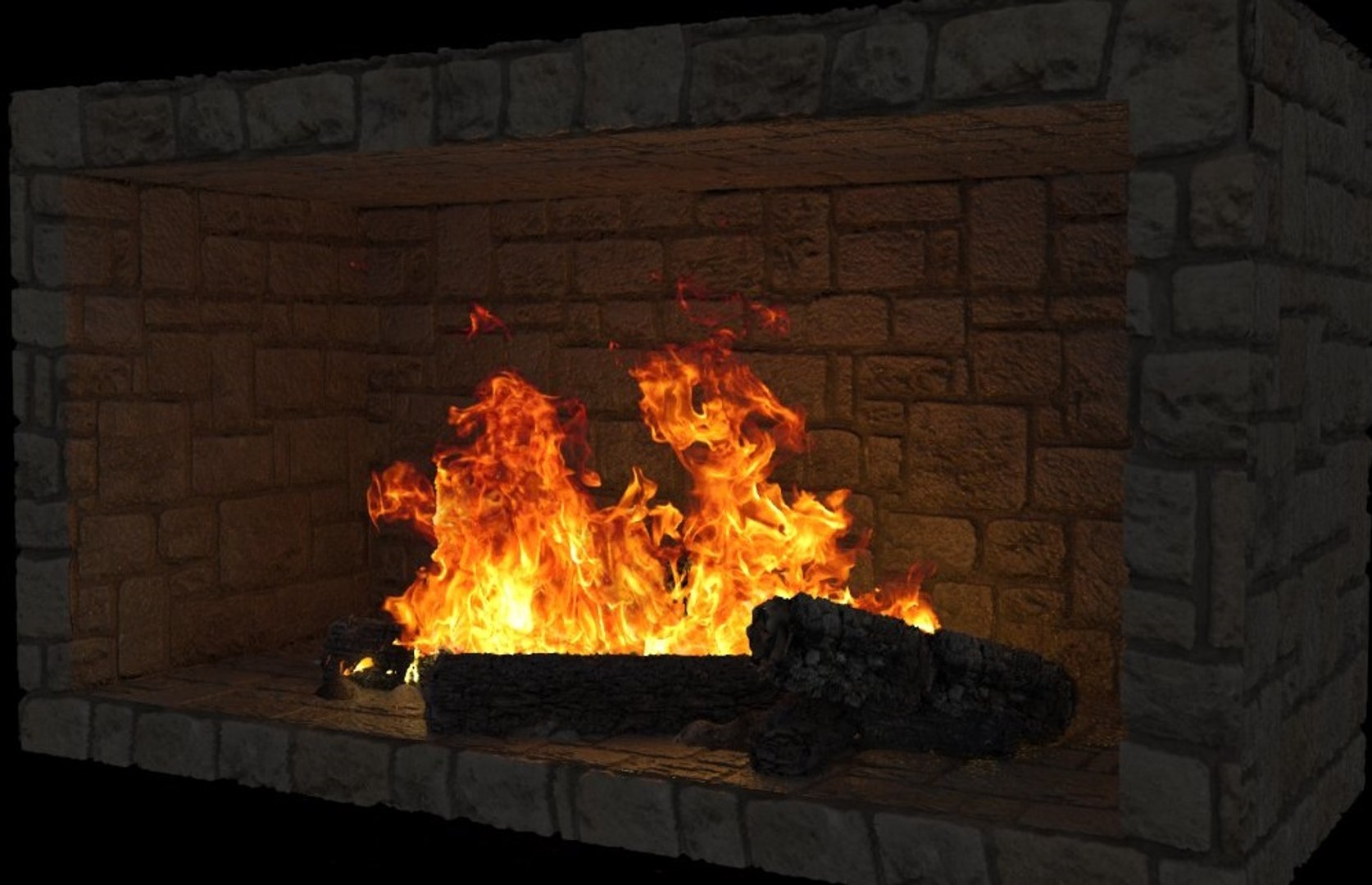 3dm fireplace stone