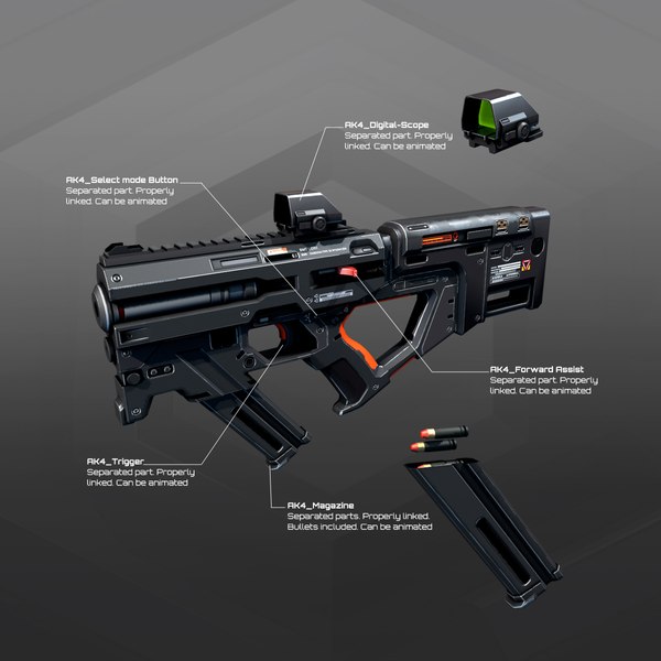 6 sf weapons pack 3D model - TurboSquid 1318462