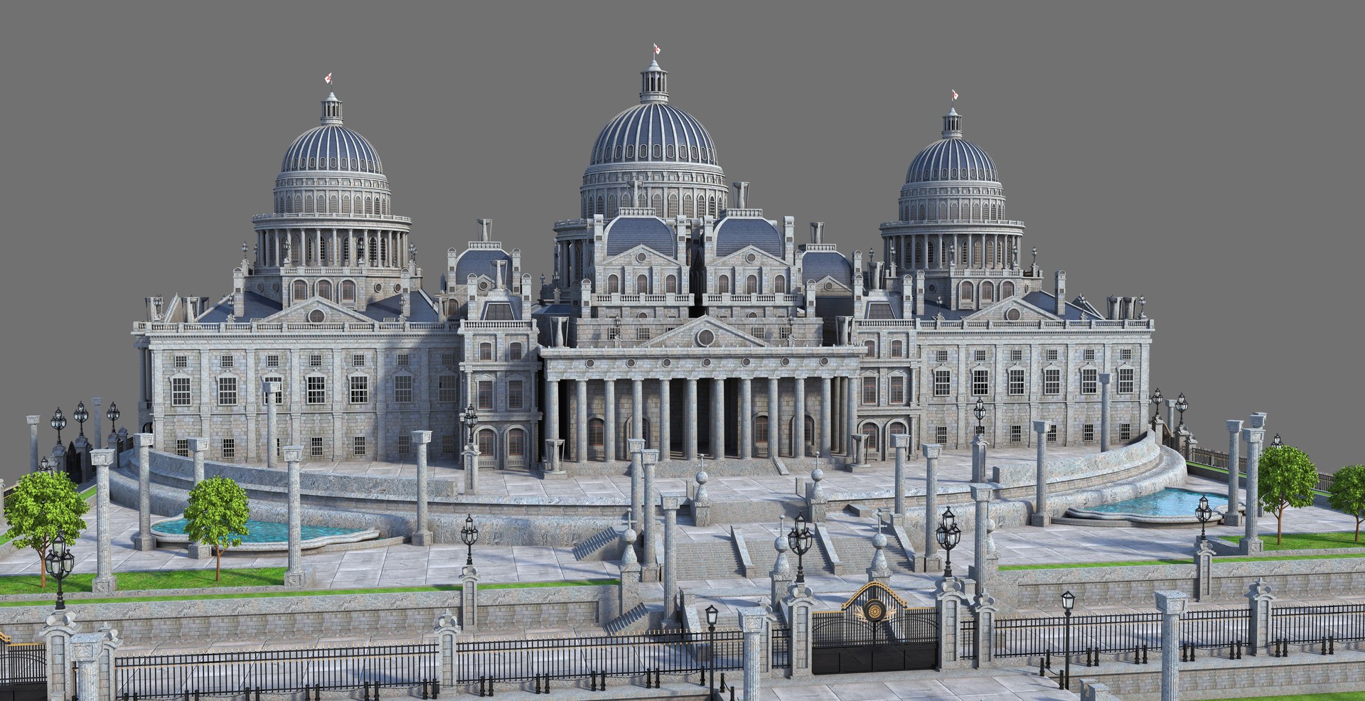 3D building dome model - TurboSquid 1390016