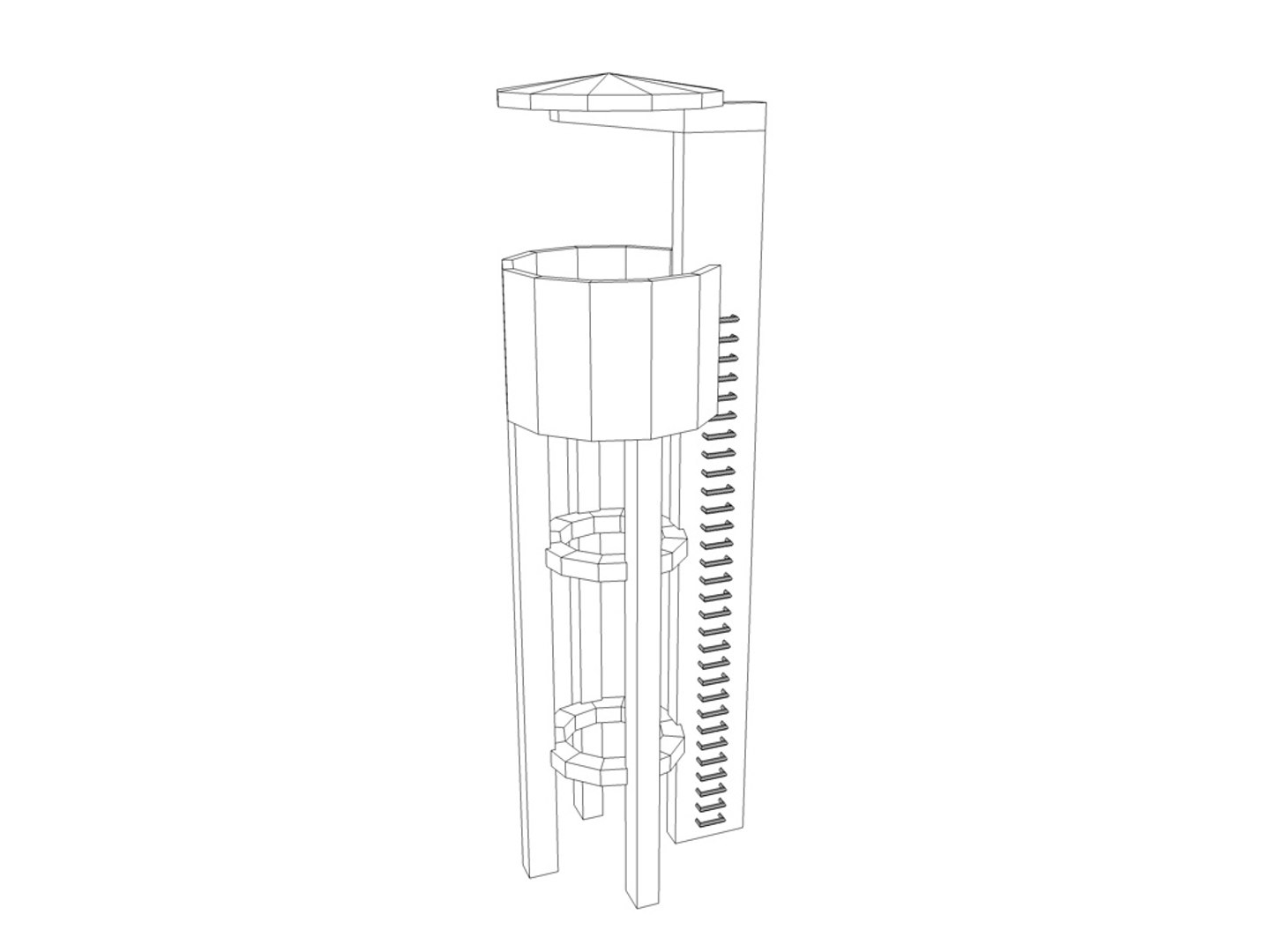 3d model army control tower