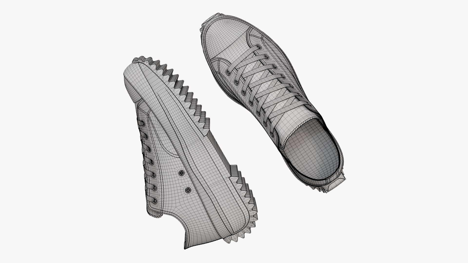 3D Converse Run Star Hike Platform Low Top Cyan Model - TurboSquid 2126661