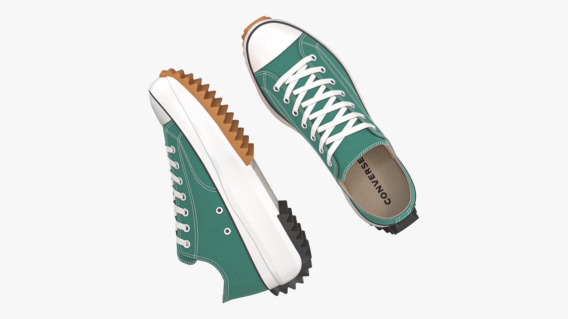 3D Converse Run Star Hike Platform Low Top Cyan Model - TurboSquid 2126661