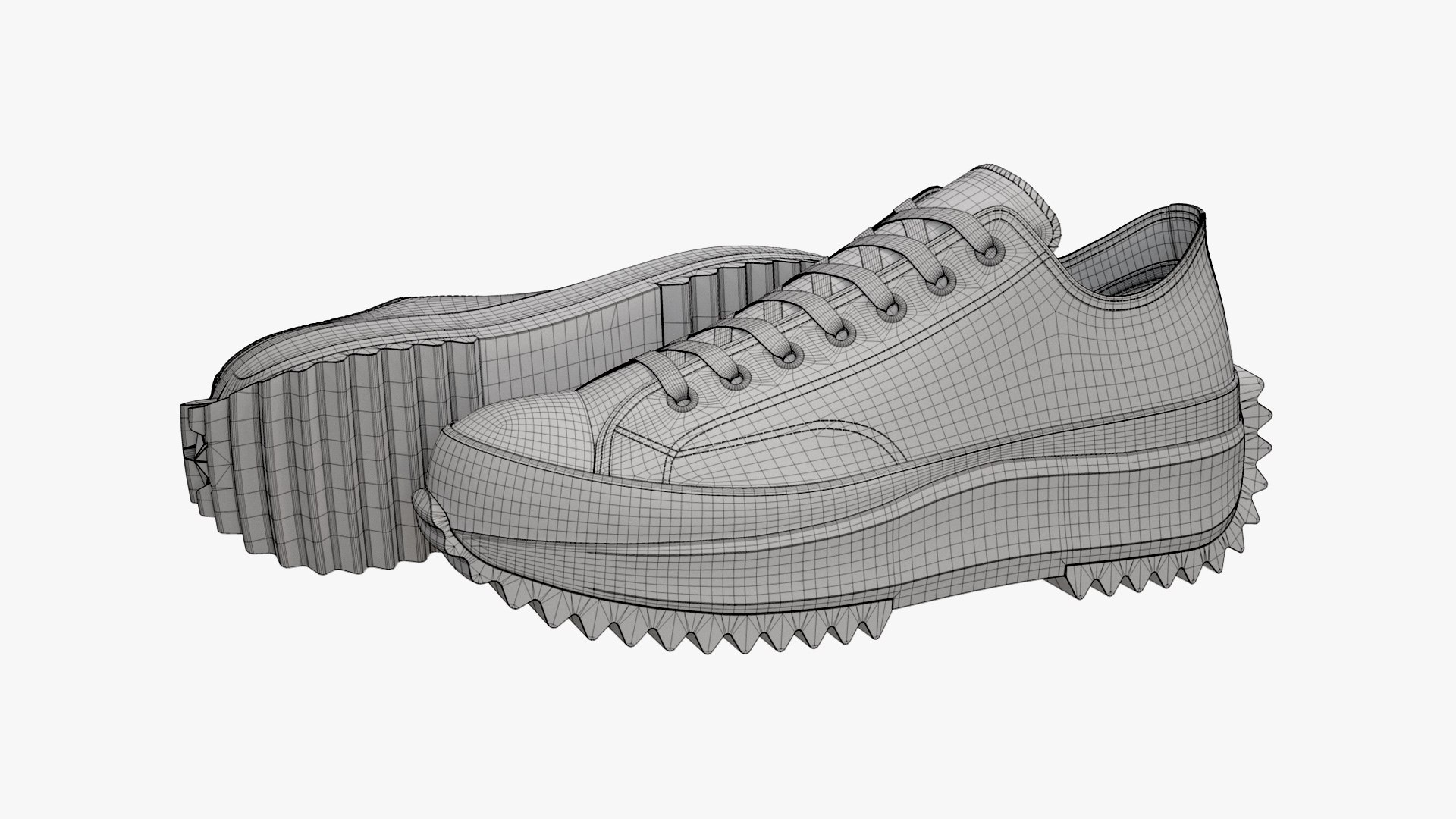 3D Converse Run Star Hike Platform Low Top Cyan Model - TurboSquid 2126661