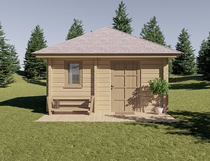 Wood Cottage - Revit Model - TurboSquid 1496623