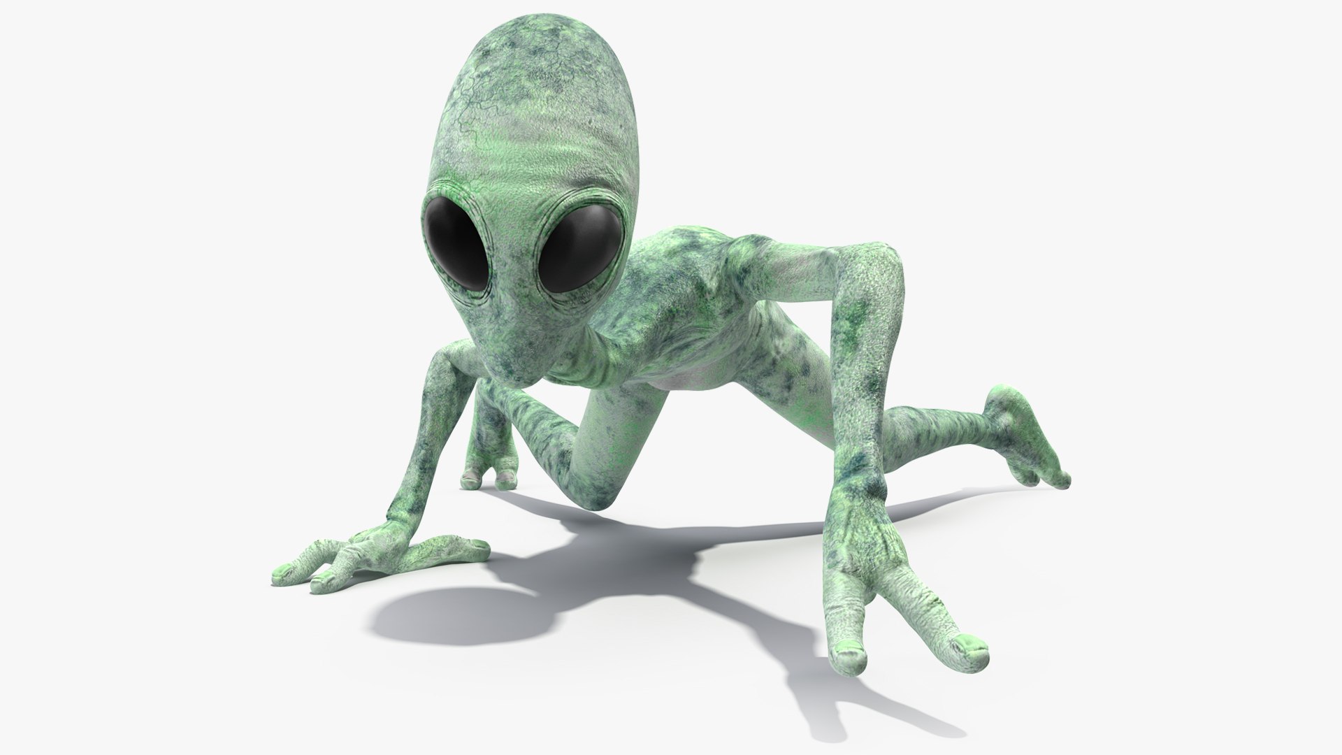 Green alien rigged 3D model - TurboSquid 1640258