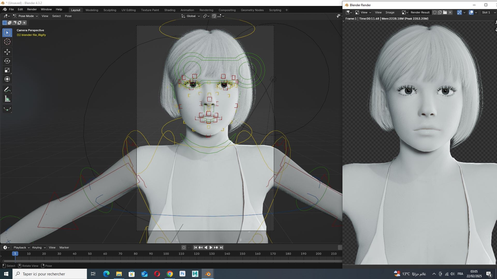 Free Free Rigged Female 3D Character Game Animation Ready 3D Model ...