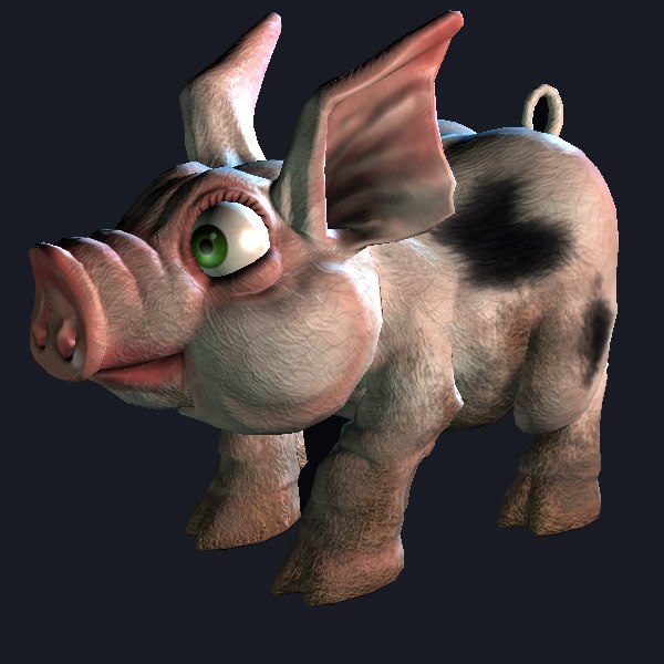 obj pig piglet
