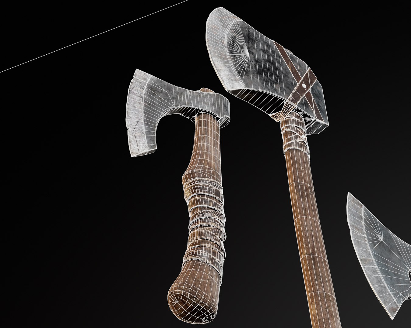 3D Sharp Viking Axe Set Model - TurboSquid 2407152