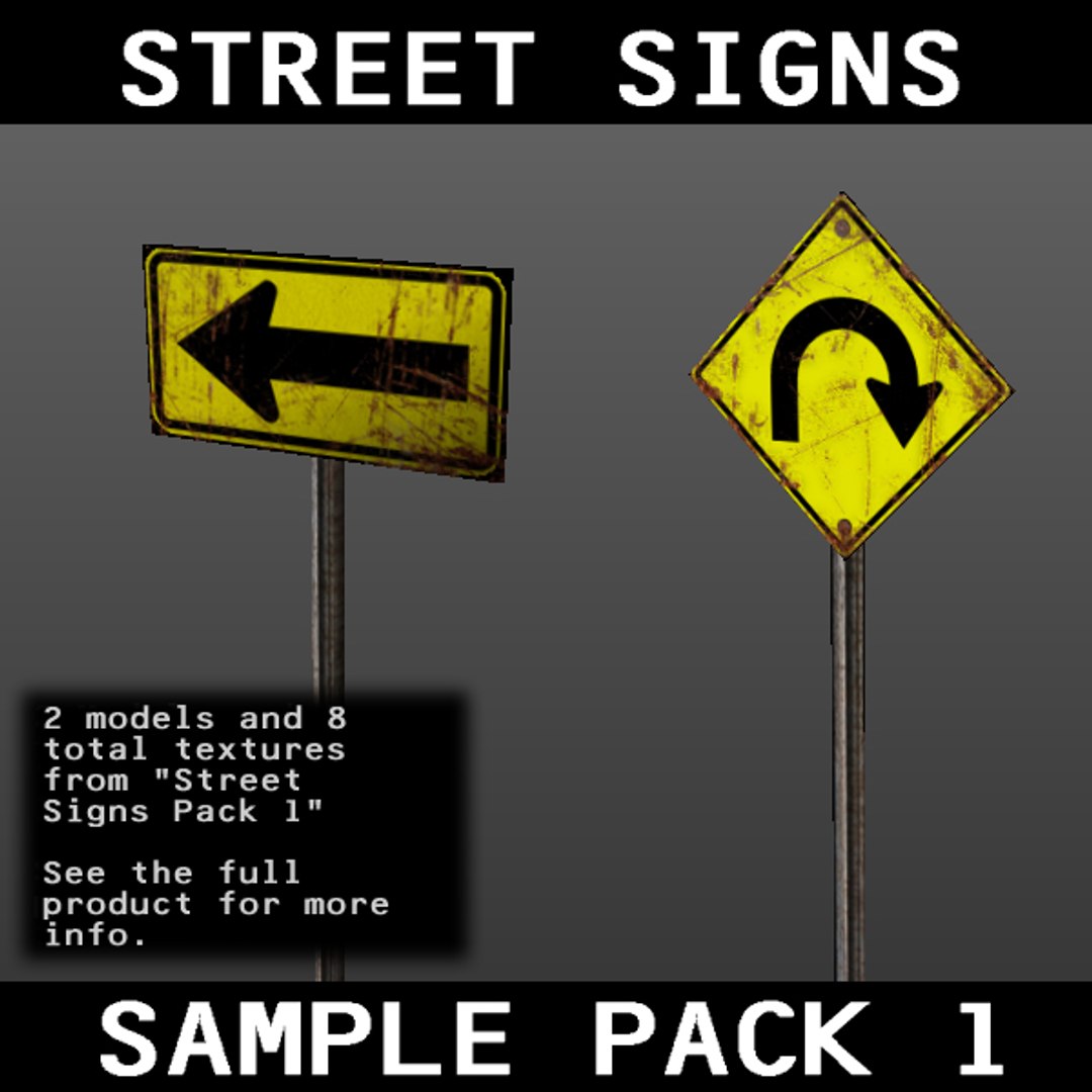 Free 3ds Mode Sample Pack Street Signs
