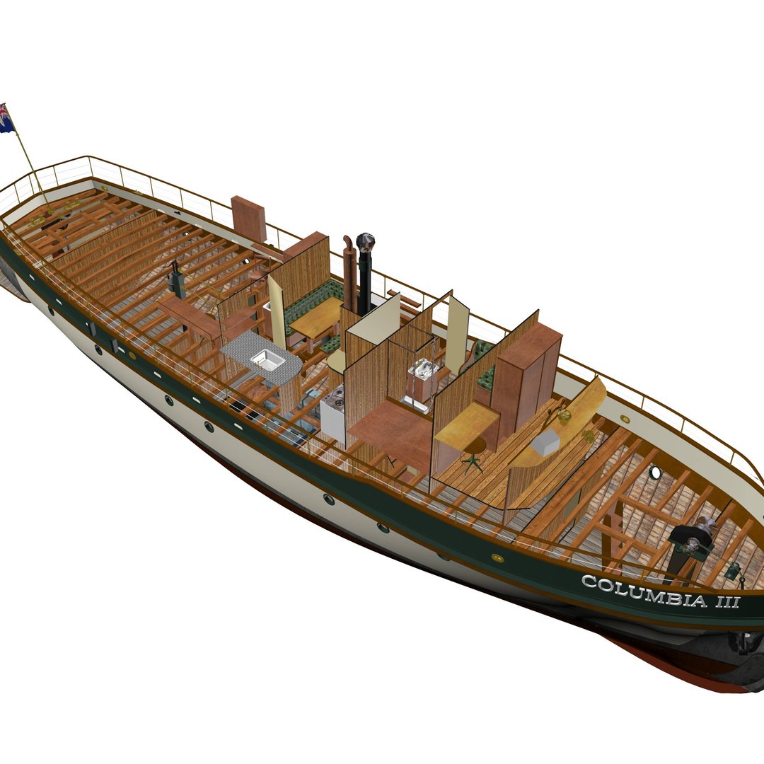 3d max columbia mission boat historic