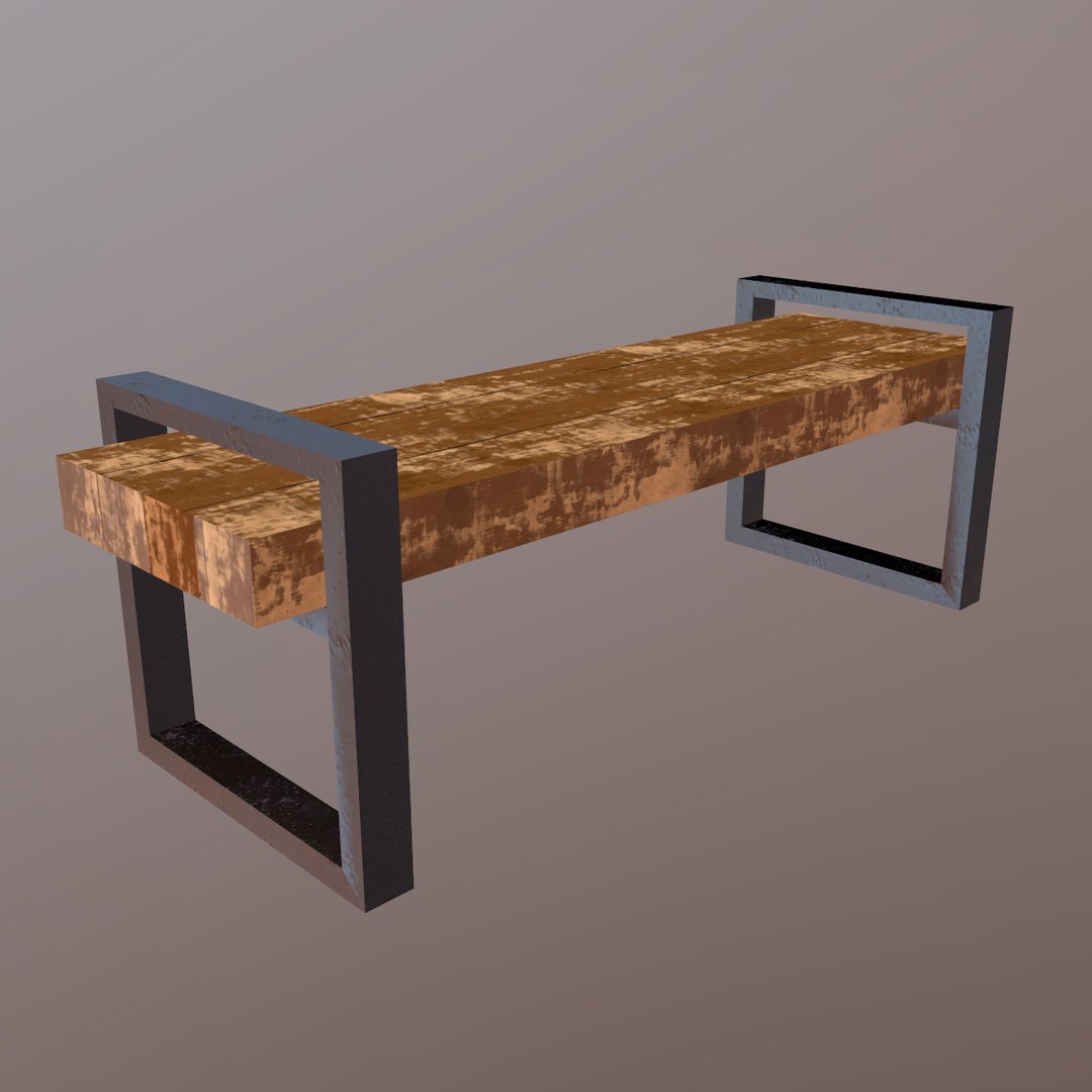 3D Bench Metallic Model - TurboSquid 1487299