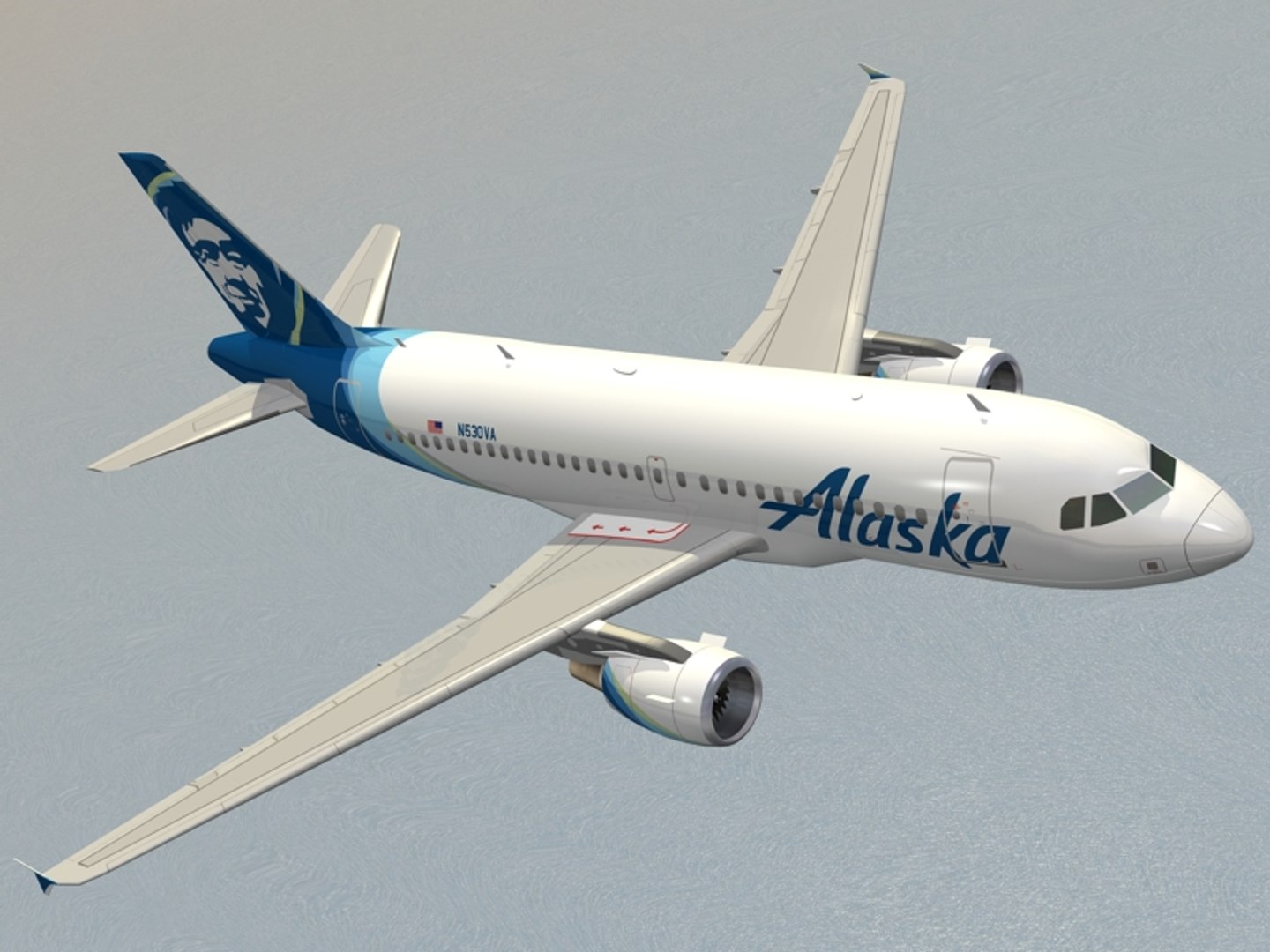 3D Airbus Alaska Airlines A319 Model - TurboSquid 1370303