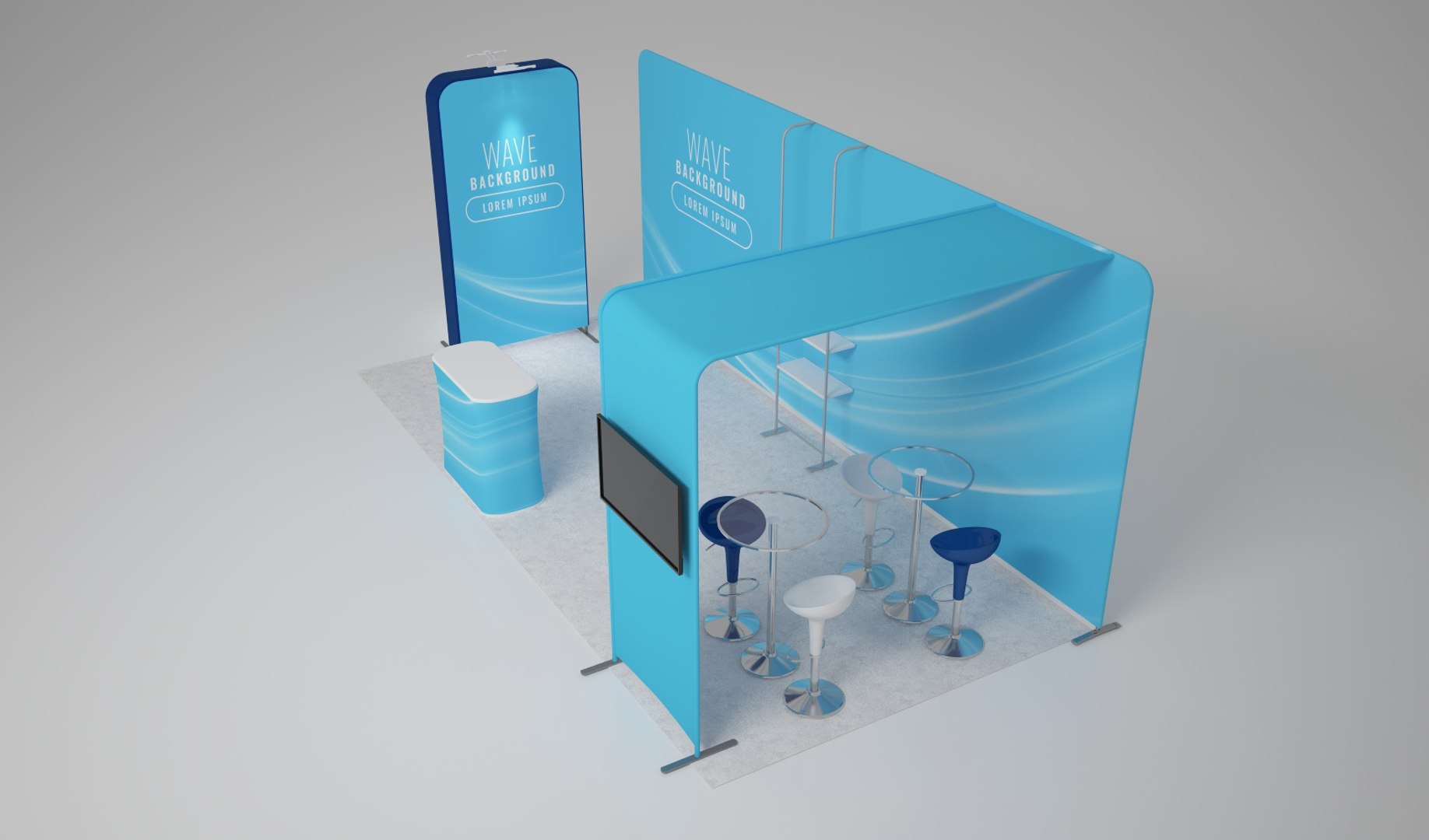 3D Modular Exhibition Stand - TurboSquid 1620485