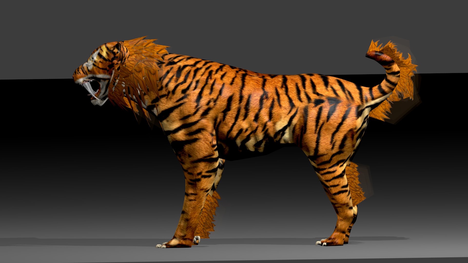 3d saber cat model