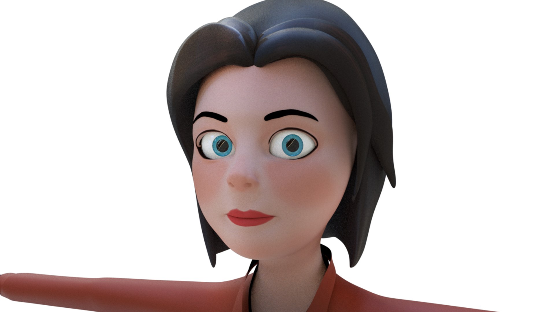 Cartoon Girl Real 3D Model - TurboSquid 1292544