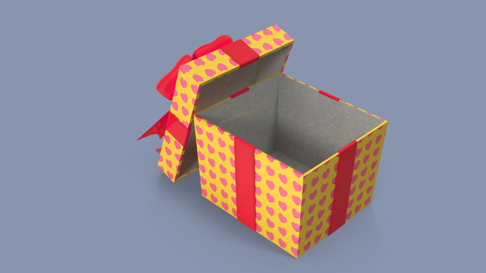 3D Gift Box Cube Yellow Open - TurboSquid 1745821