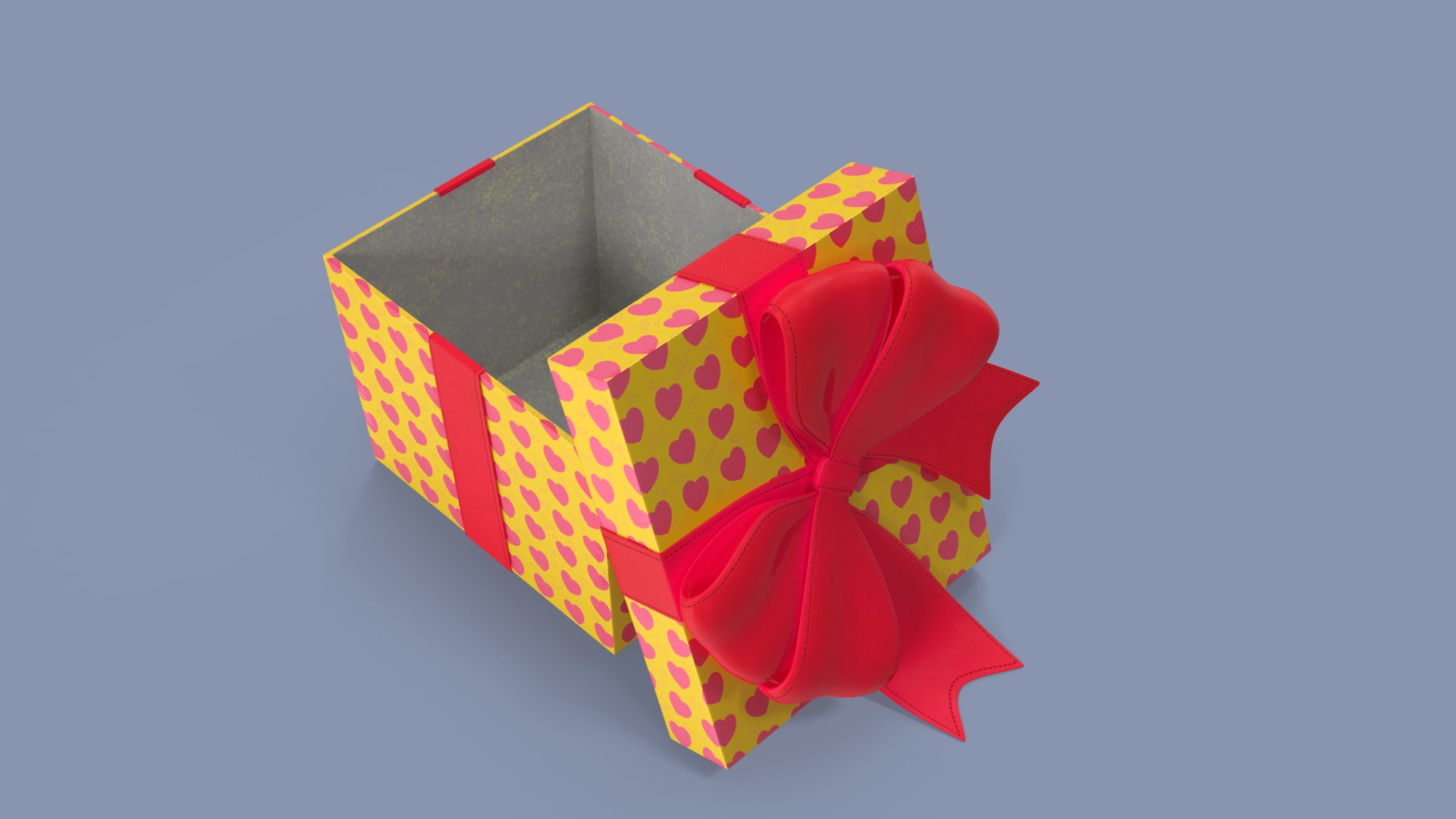 3D Gift Box Cube Yellow Open - TurboSquid 1745821