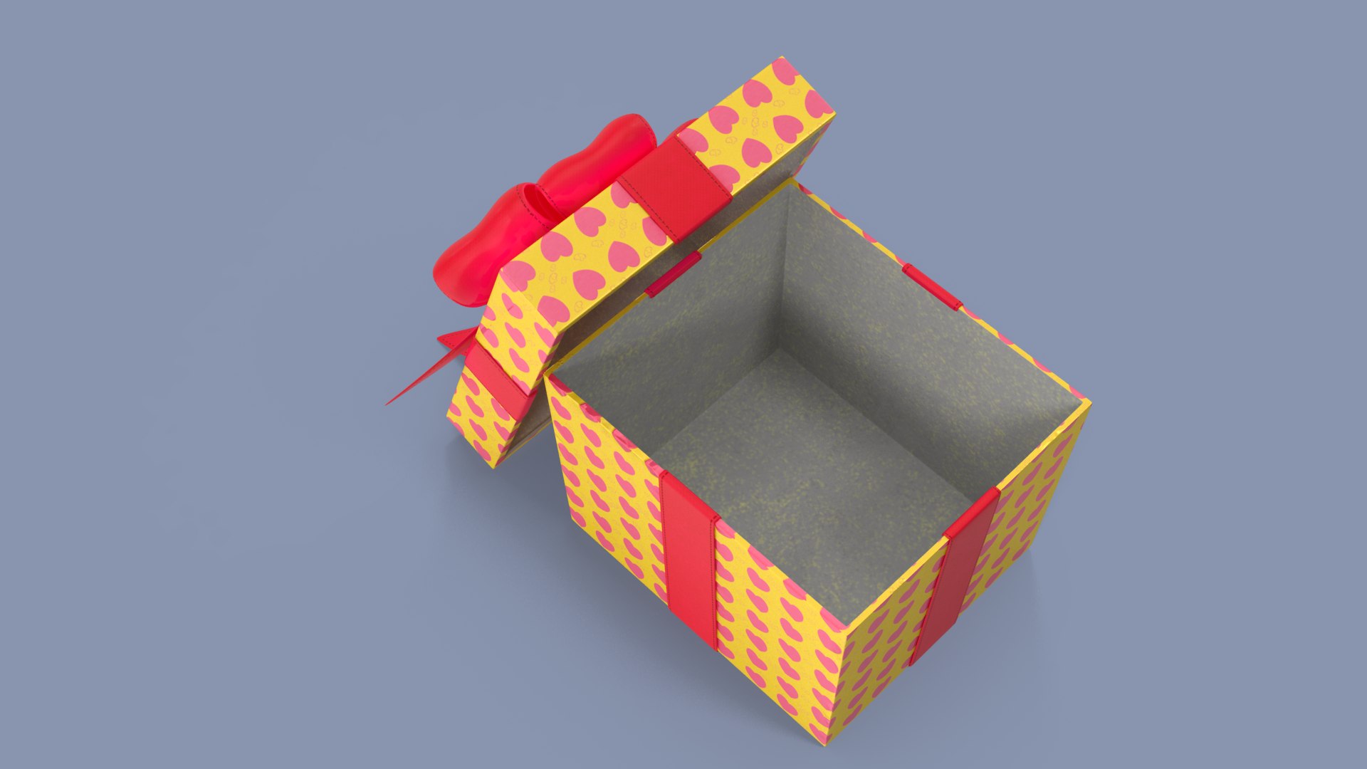 3D Gift Box Cube Yellow Open - TurboSquid 1745821
