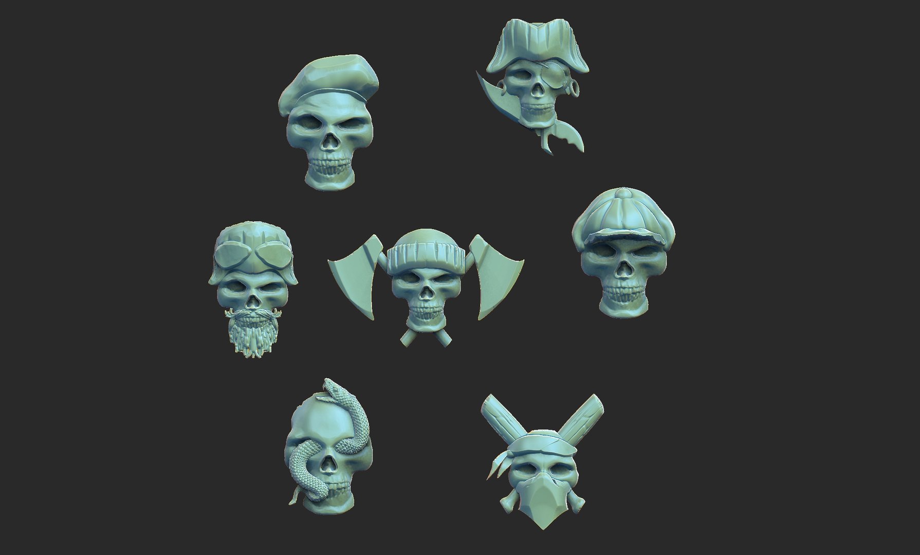 7 Skulls 3D Model - TurboSquid 2219867