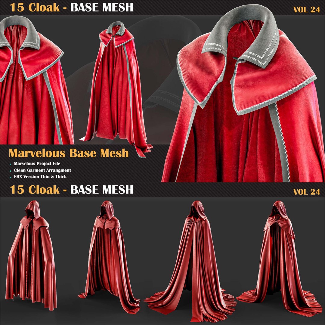 3D 15 Cloak BASE MESH - VOL 24 Model - TurboSquid 2246215