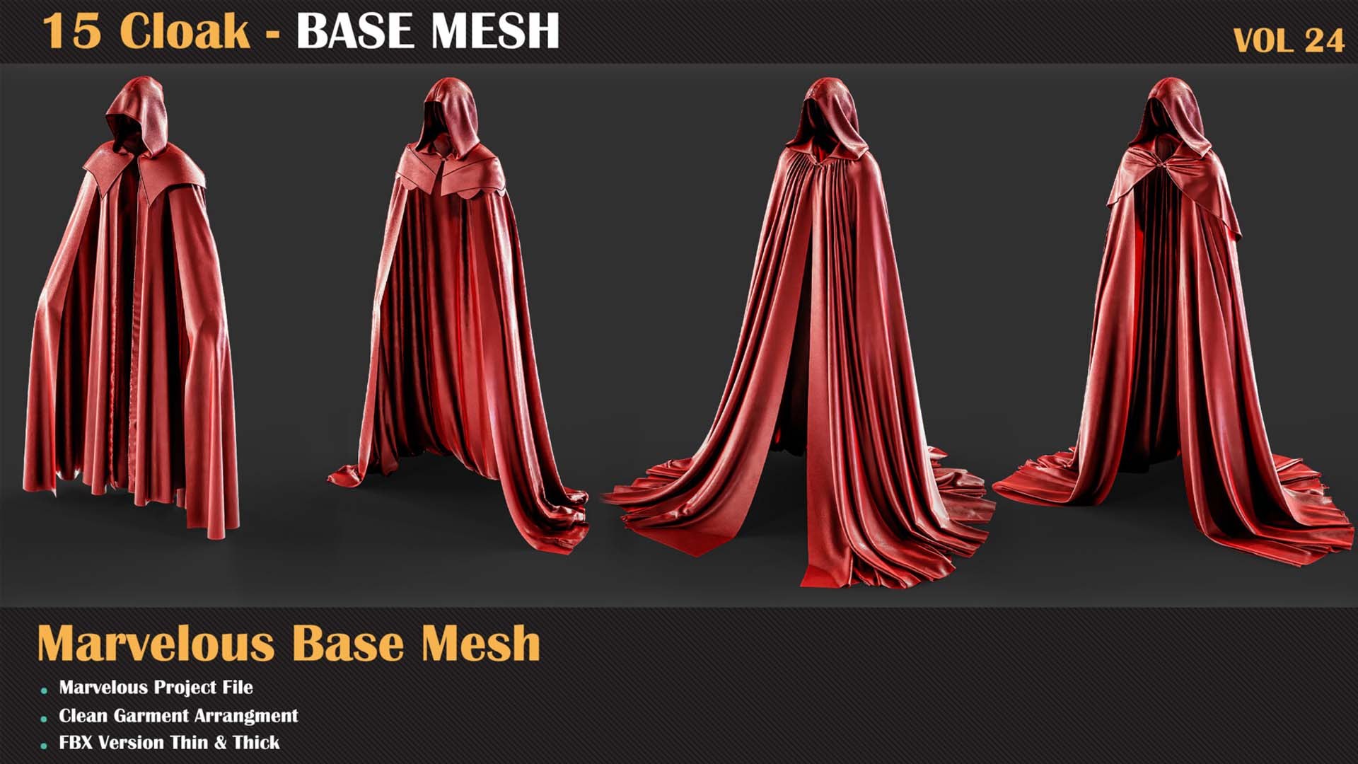 3D 15 Cloak BASE MESH - VOL 24 Model - TurboSquid 2246215