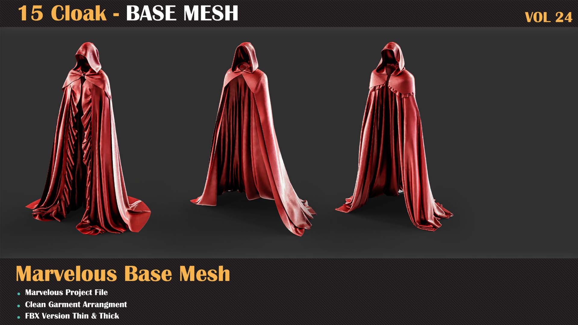 3D 15 Cloak BASE MESH - VOL 24 Model - TurboSquid 2246215
