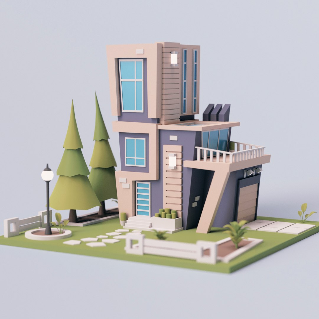 3D Cartoon Modern House 06 model - TurboSquid 1897686