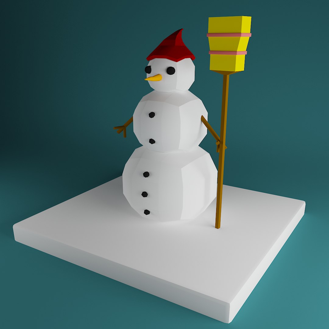 LOW POLY SNOWMAN 3D Model - TurboSquid 1991535