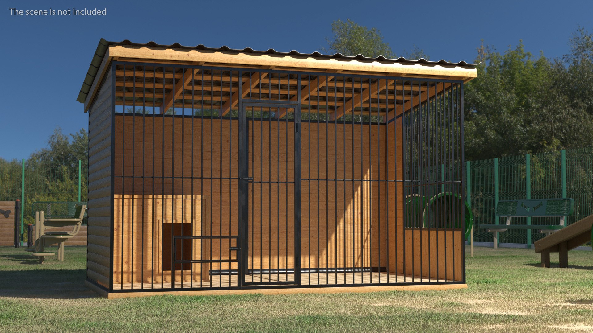 3D Model Outdoor Dog Kennel With Roof - TurboSquid 2321596