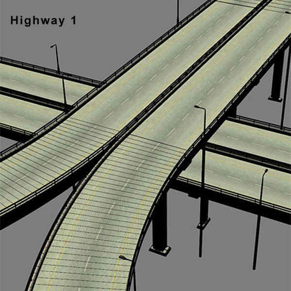 highways collections bridges overpass 3d max