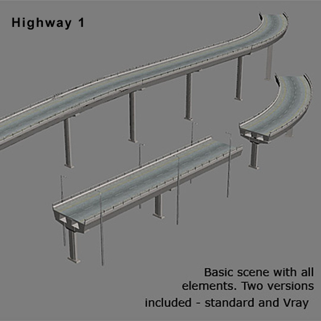 Highways Collections Bridges Overpass 3d Max