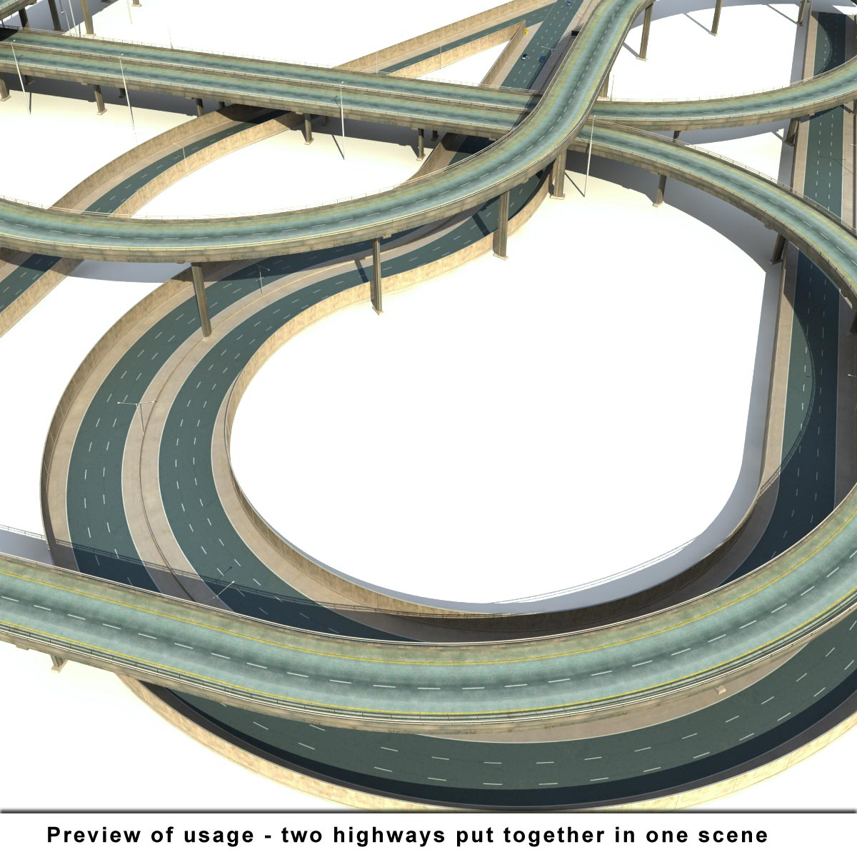 highways collections bridges overpass 3d max