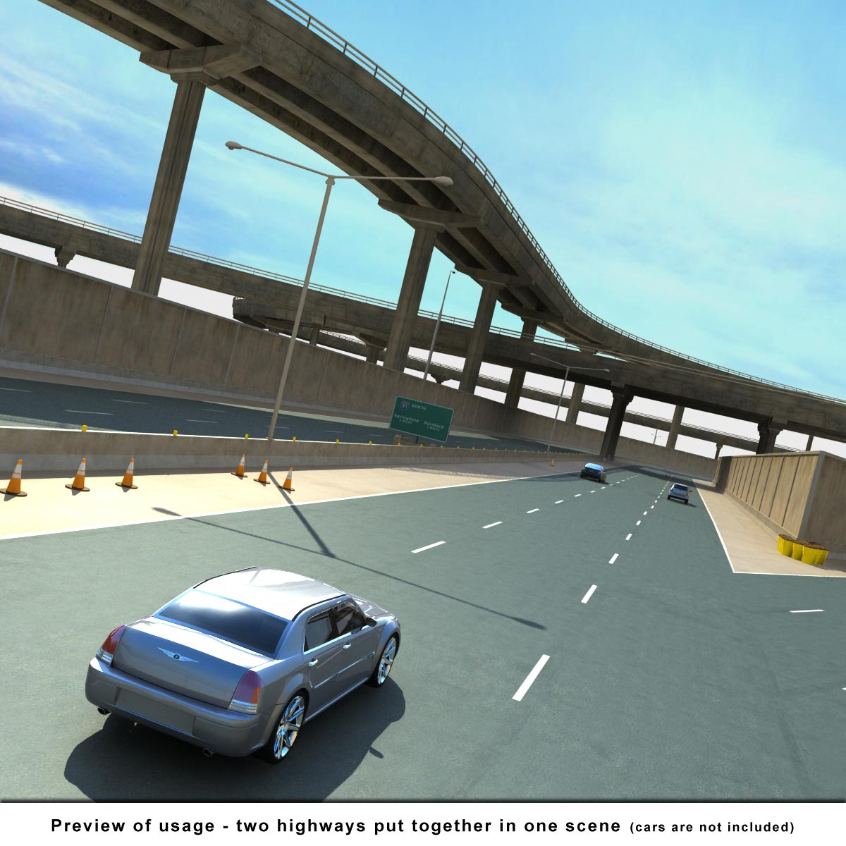 highways collections bridges overpass 3d max