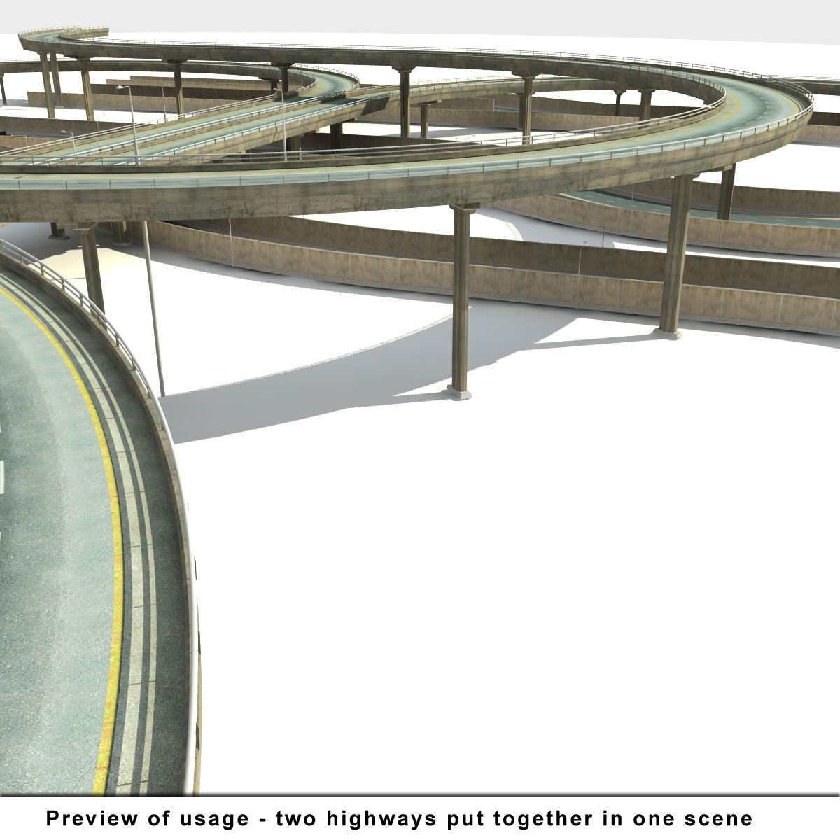 highways collections bridges overpass 3d max