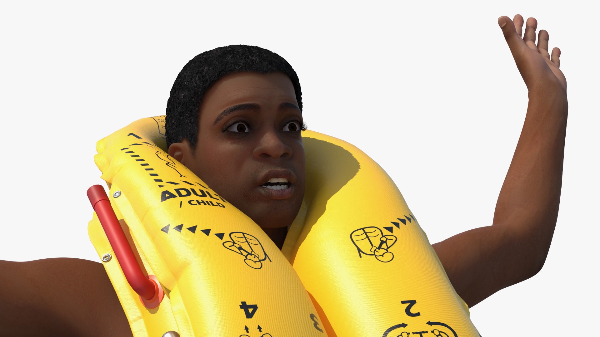 3D Drowning Man In A Life Jacket Model - TurboSquid 2314695