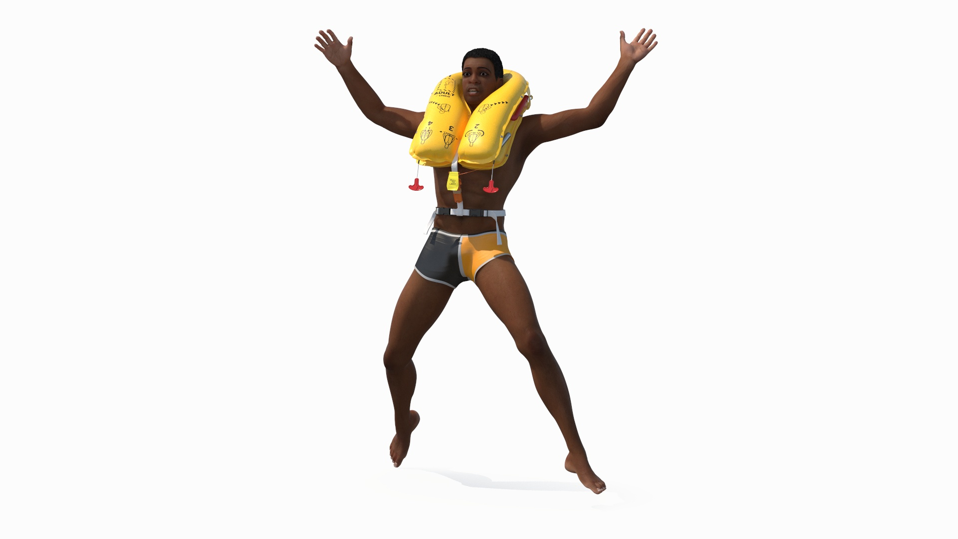 3D Drowning Man In A Life Jacket Model - TurboSquid 2314695