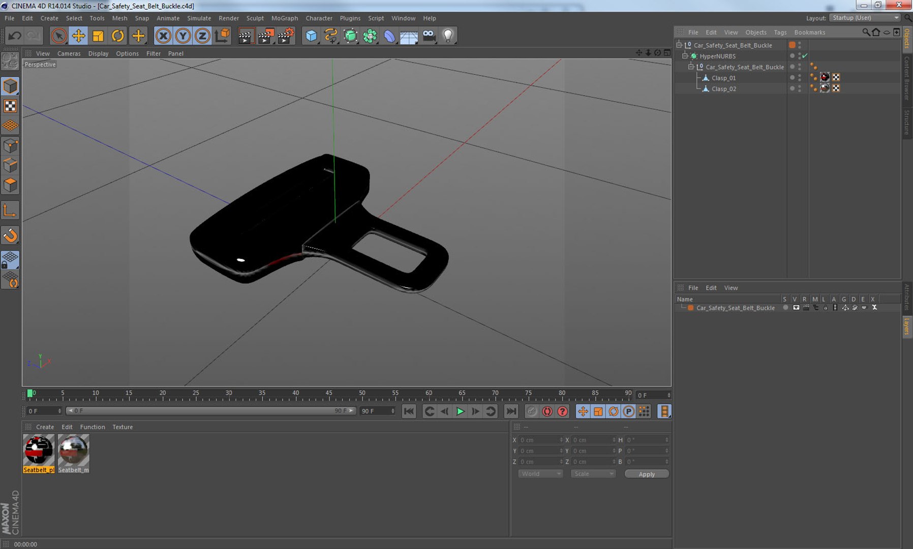 3D Car Safety Seat Belt Model - TurboSquid 1277004