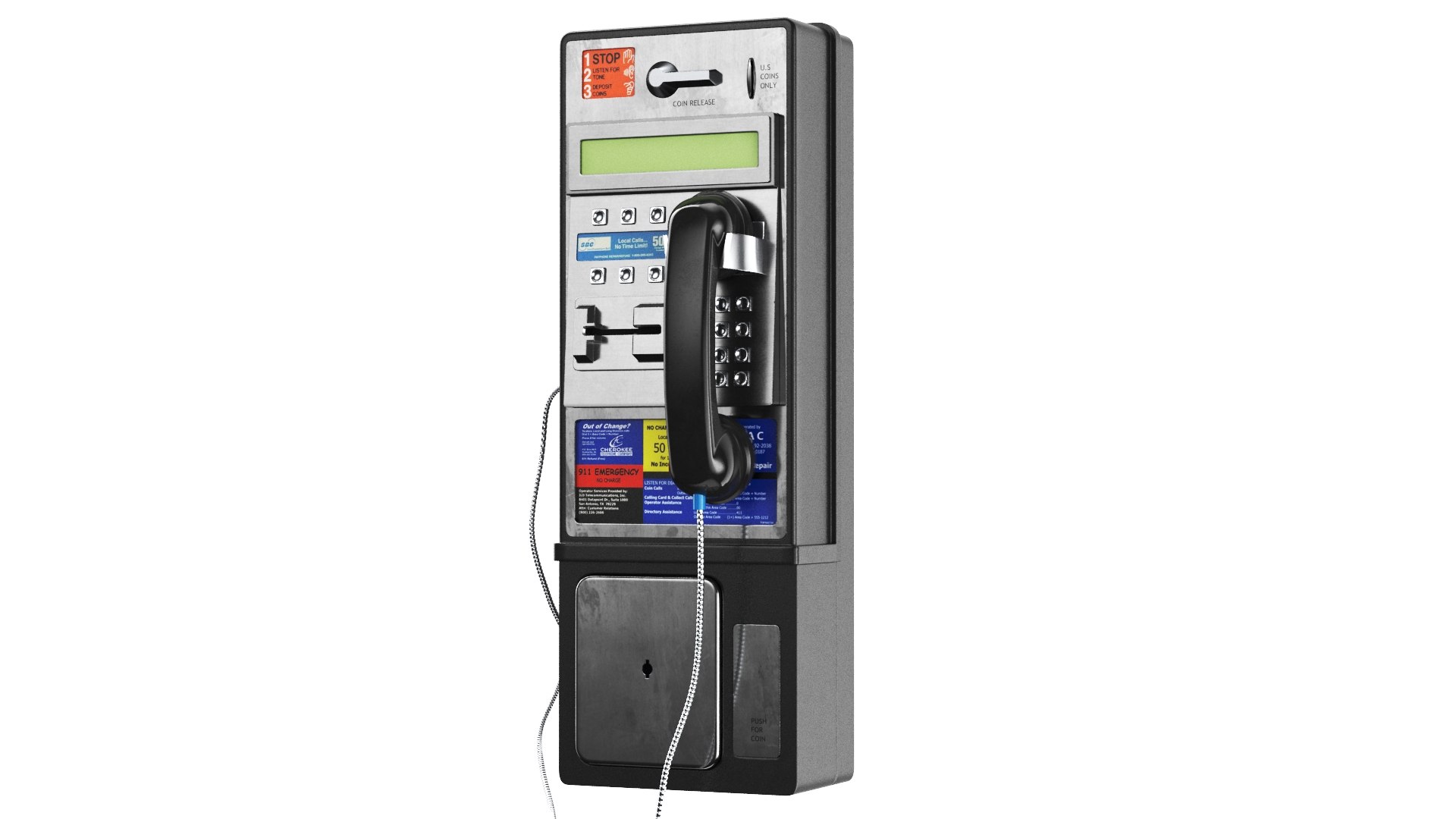 Detailed Public Phone 3D Model - TurboSquid 2223097