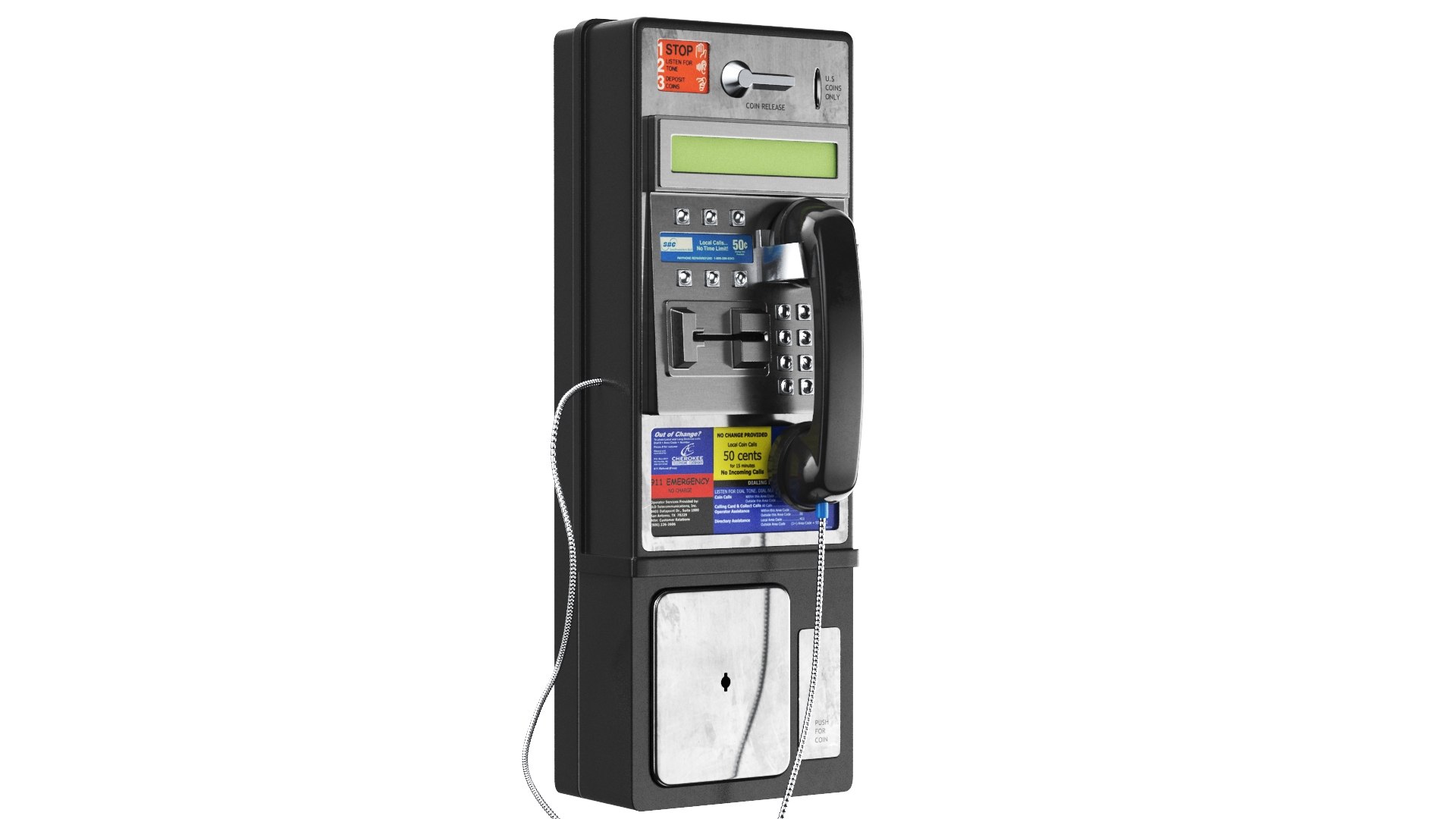 Detailed Public Phone 3D Model - TurboSquid 2223097
