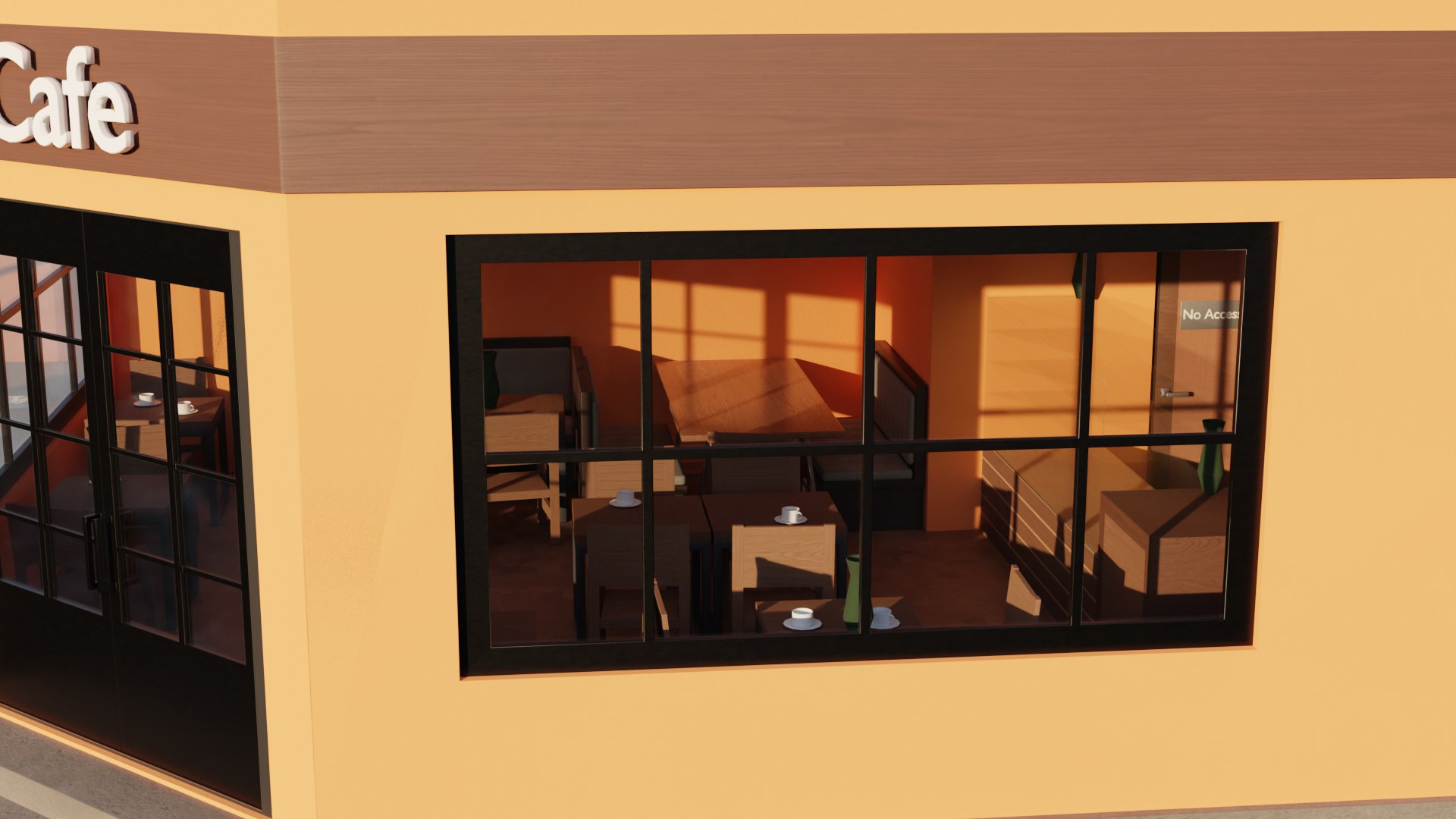 Cafe Restaurant Building With Furniture 3D - TurboSquid 1725140