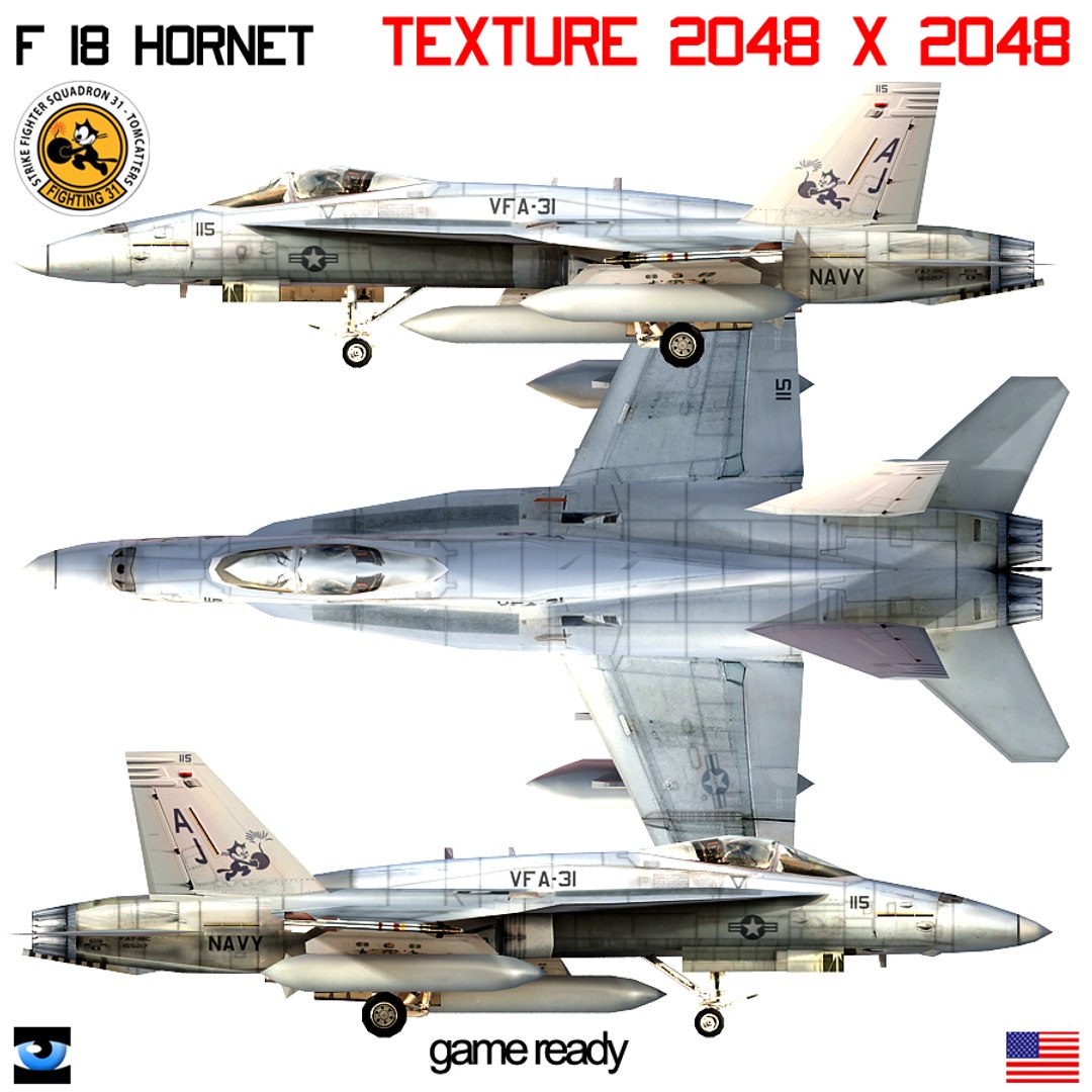 3d Model F18 Hornet