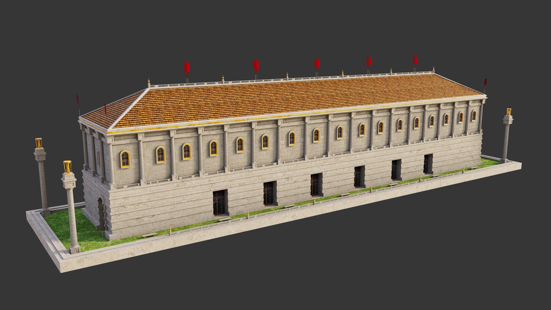 Roman Big Building 3D Model - TurboSquid 2290849